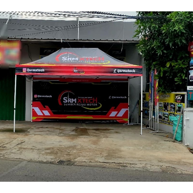Jual CUSTOM TENDA PADDOCK 4.5 X 3 ATAP + RANGKA + 1 BACKDROP | Shopee ...