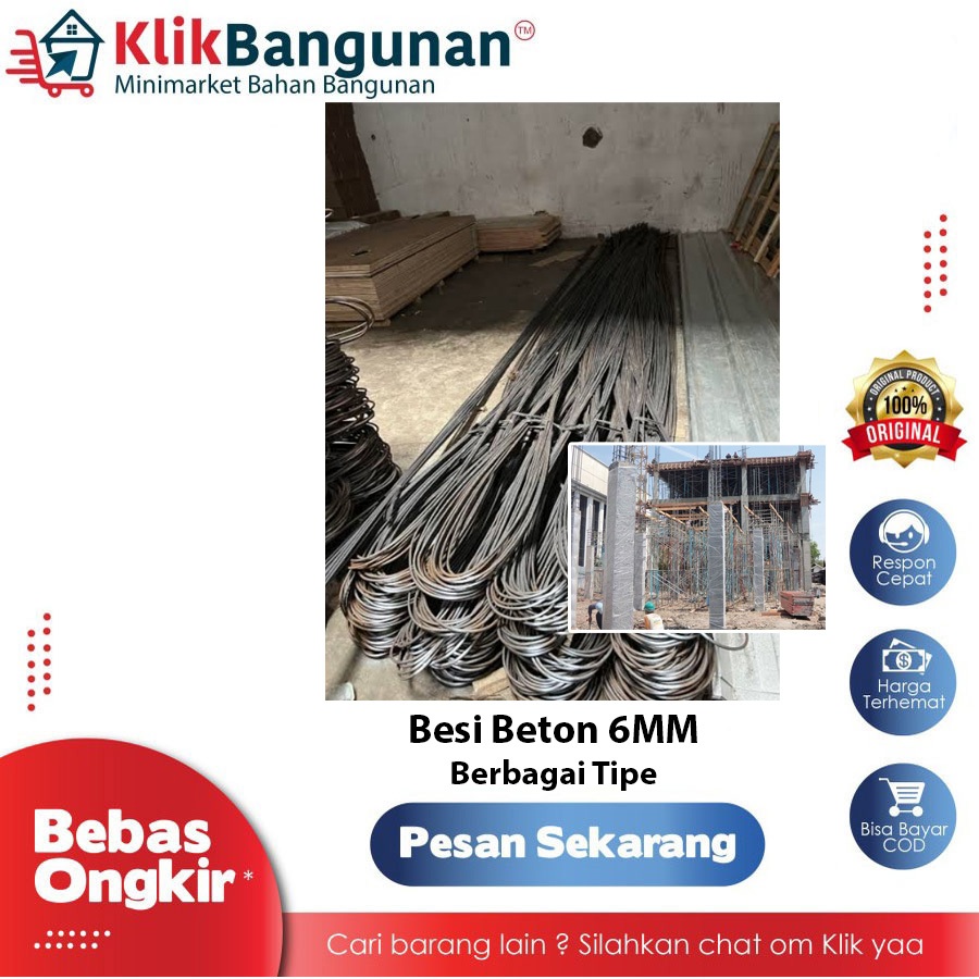Jual BESI BETON 6MM 6 MM FULL SNI BERBAGAI TIPE / BESI BANGUNAN / BESI ...