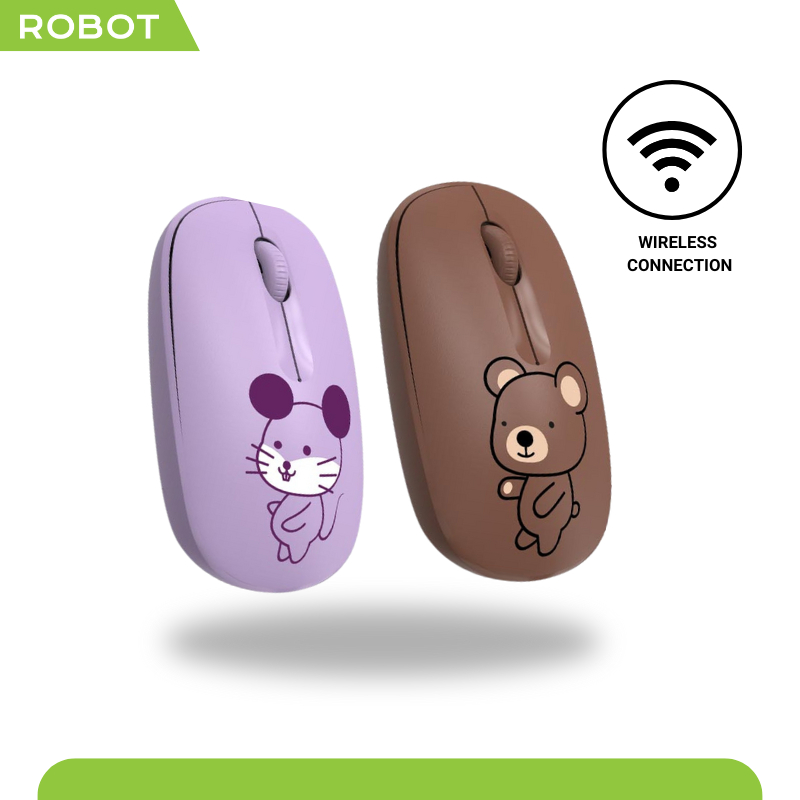 Jual ROBOT Mouse Laptop Tanpa Kabel Mouse M260 Mini Bear Karakter Hewan ...