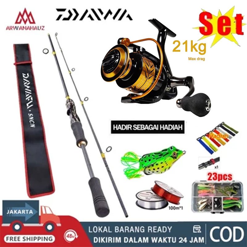 Jual DAIWA Pancing Set 21 Kg/ Reel Pancing Murah Kuat Power/ 1.65M/1.8M/2.1M/2.4M Joran Pancing ...