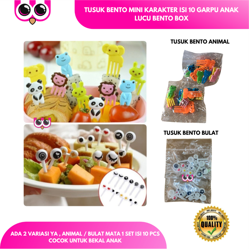 Jual TUSUK BENTO MINI KARAKTER ISI 10 GARPU ANAK LUCU BENTO BOX ...