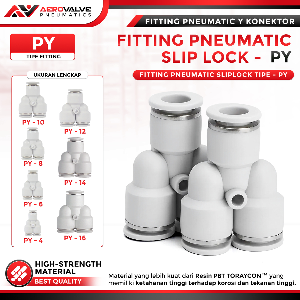 Jual PY Fitting Pneumatic Slip Lock cabang 3 arah - MPY | Shopee Indonesia