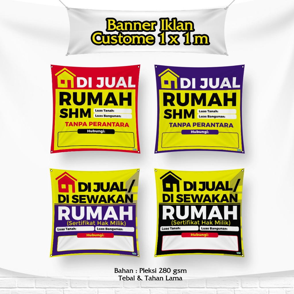 Jual TM - BANNER IKLAN CUSTOM UKURAN 1X1 DIJUAL BAHAN PLEKSI 280 GSM ...