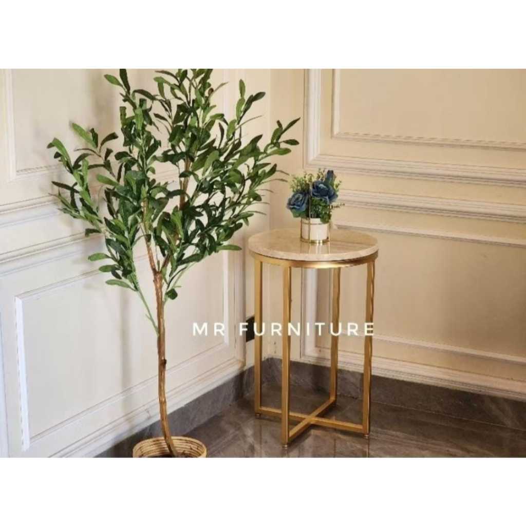 Jual custom side table top marmer krem D 50 cm | Shopee Indonesia