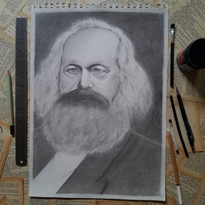 Jual Gambar LUKISAN KARL MARX 100% Handmade | Shopee Indonesia