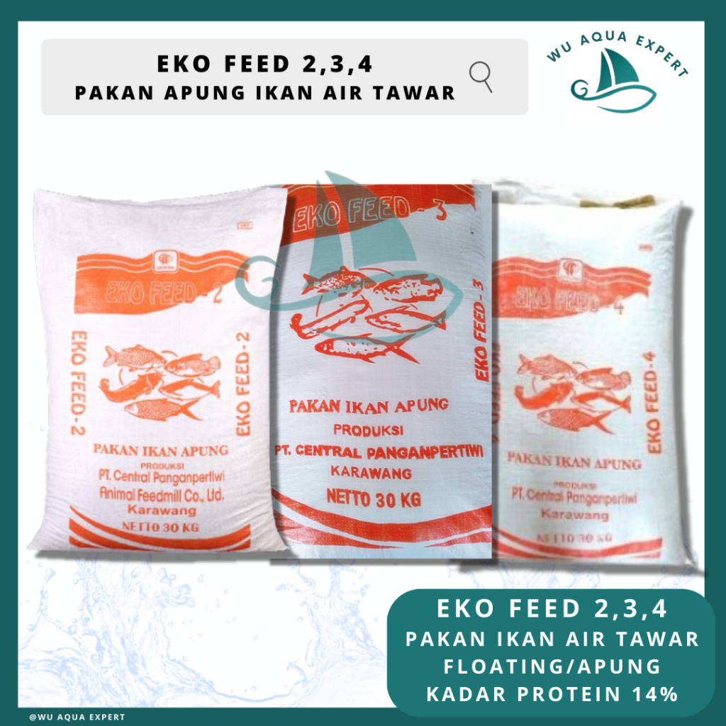 Jual 1 Sak KARUNG 30 Kg EKO FEED 2,3,4 PAKAN IKAN PELET APUNG CP Prima CPP Pertiwi Ekofeed ...