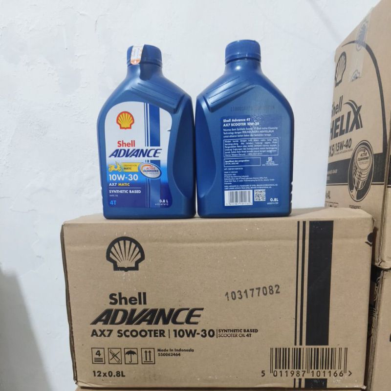 Jual HARGA GROSIR OLI SHELL ADVANCE AX7 SCOOTER/MATIC 0.8L 1 DUS ISI ...