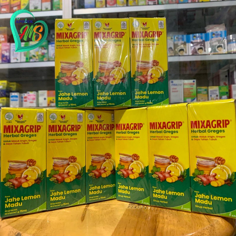 Jual Mixagrip Herbal Greges | Isi 6 Sachet | Rasa Jahe Lemon Madu ...