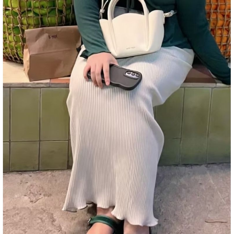 Jual Rok Span Plisket Wavy/ Wavy Pleats Skirt/ Rok Plisket Premium/Rok Plisket Lidi Kecil/Rok ...