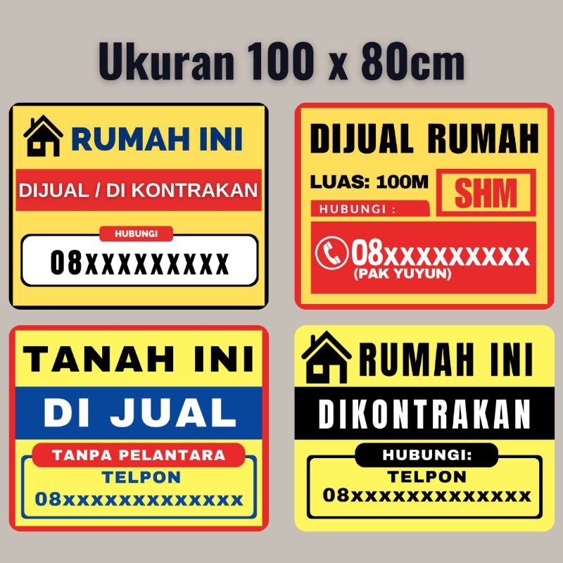 Jual SPANDUK BANNER RUMAH DIJUAL/RUMAH DISEWAKAN/TANAH DI JUAL/RUKO ...