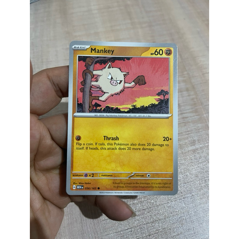 Jual kartu pokemon original reverse holo mankey 056/165 | Shopee Indonesia