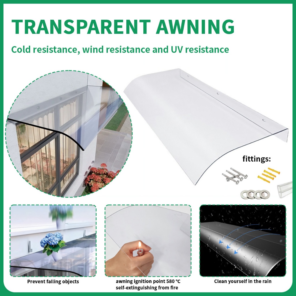 Jual Transparent No Bracket Invisible Canopy Household Balcony Eaves ...