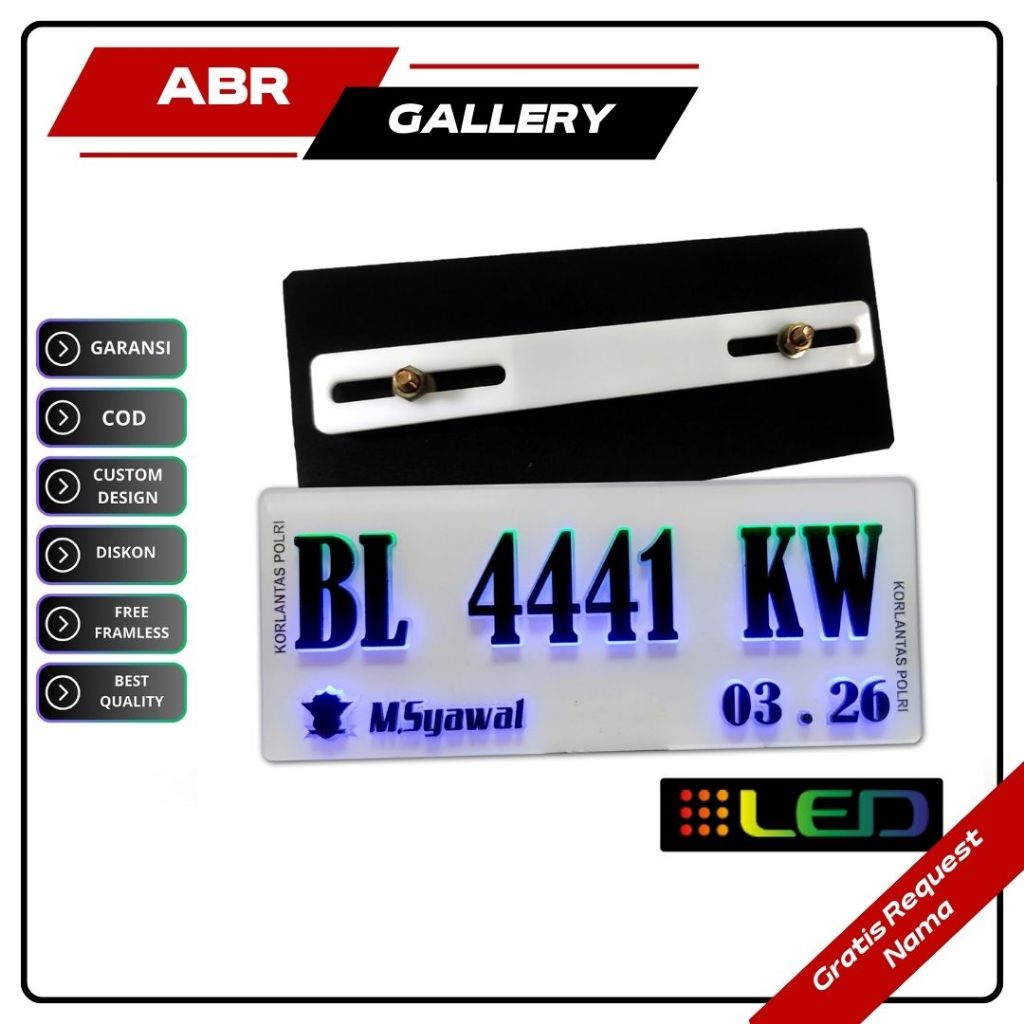 Jual Plat Nomor Led Timbul Sepeda Motor Baut | Shopee Indonesia