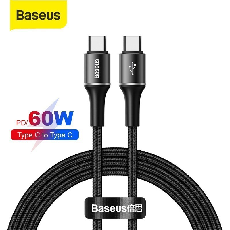 Jual Baseus Kabel Data Halo TYPE C to TYPE C 60W 3A Fast Charging Cable ...