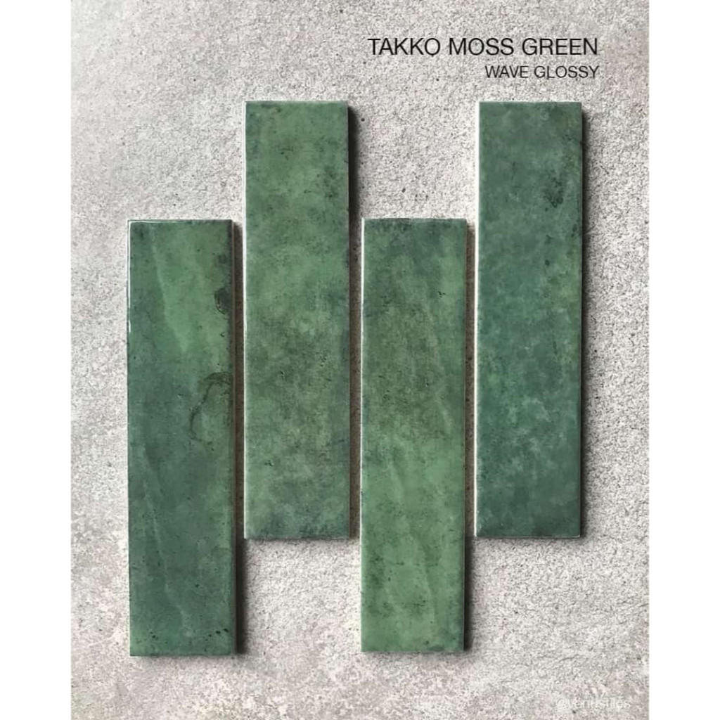 Jual Takko Moss Green Wave Glossy 6x25 Cm - Keramik Dinding Dapur ...