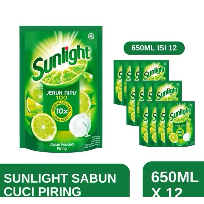 Jual SUNLIGHT 650ml x 12 pcs (1 karton isi 12 pc) | Shopee Indonesia