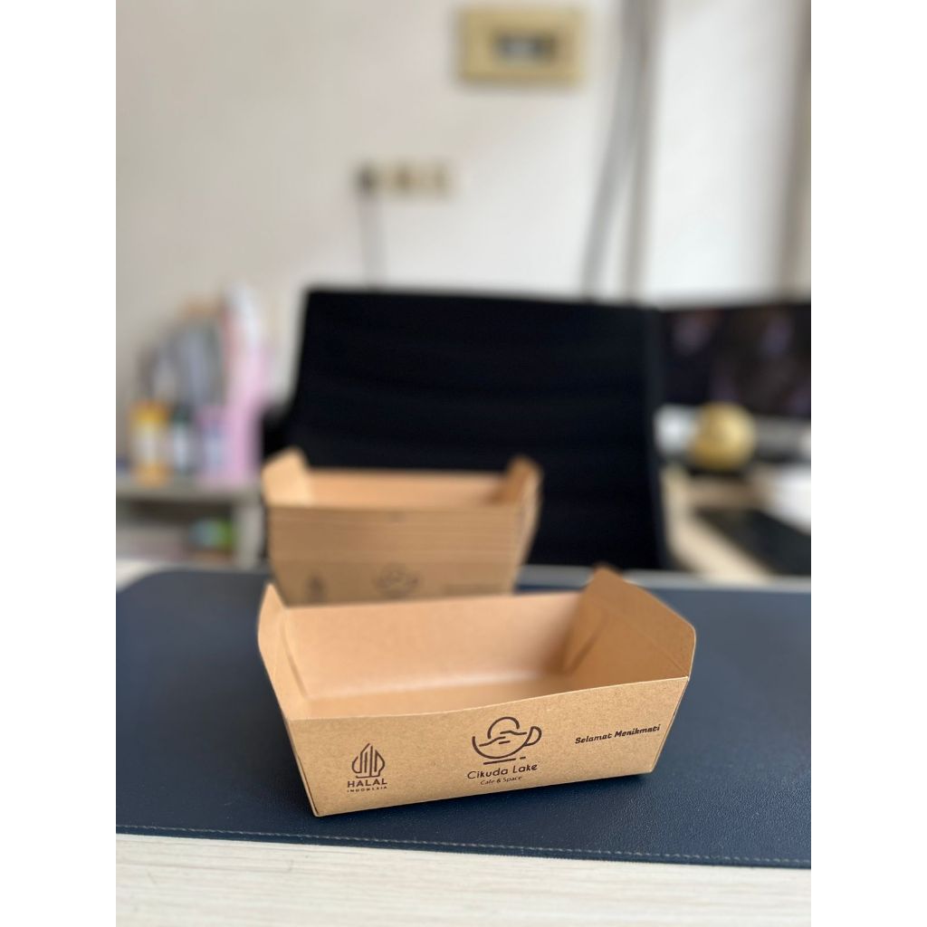 Jual Food Paper Tray Bahan Kraft Paper Piring Kertas Sekali Pakai ...