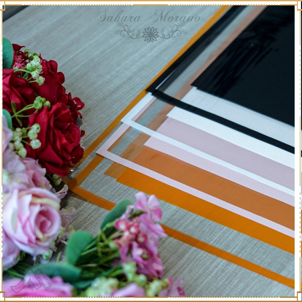 Jual [ 5 PCS ] Flower Wrapping List Frame Glossy Transparant Cellophane ...