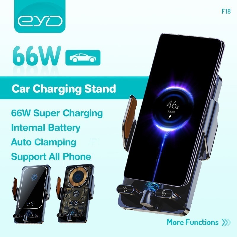Jual EYD F18 Car Wireless Charger Mobil Holder 66W Super Fast Magnetic Bottom Charging No ...