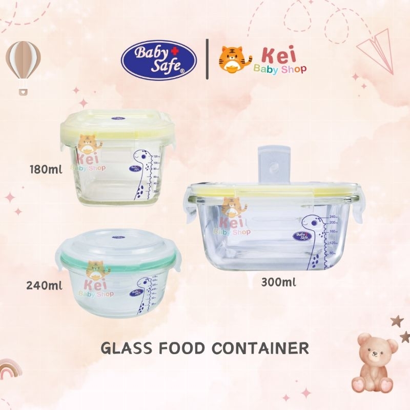 Jual Baby Safe Glass Food Container FC006 FC008 FC009 / Wadah MPASI ...