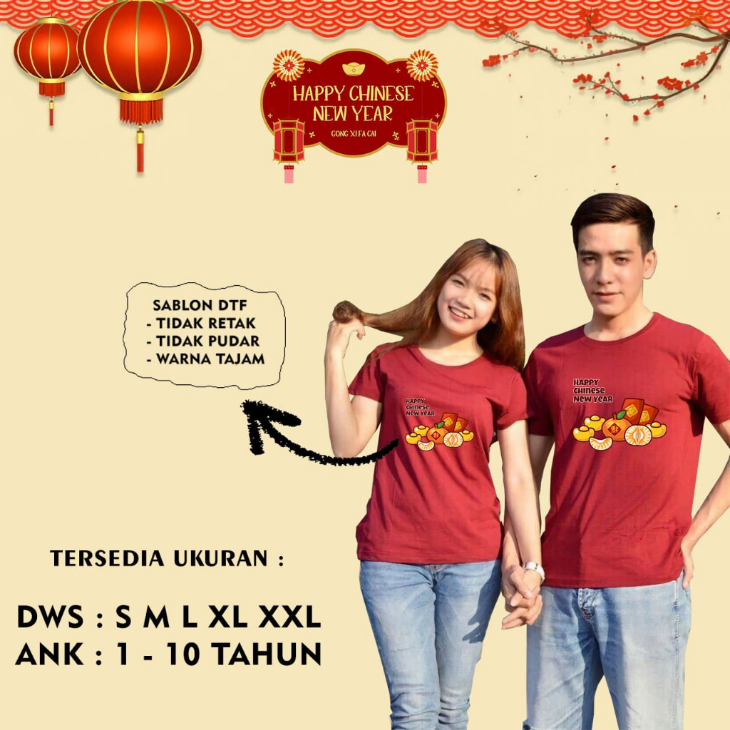 Jual C0365 KAOS IMLEK 2025 / KAOS CUTE CNY/ KAOS NEW YEAR / BAJU SINCIA ...