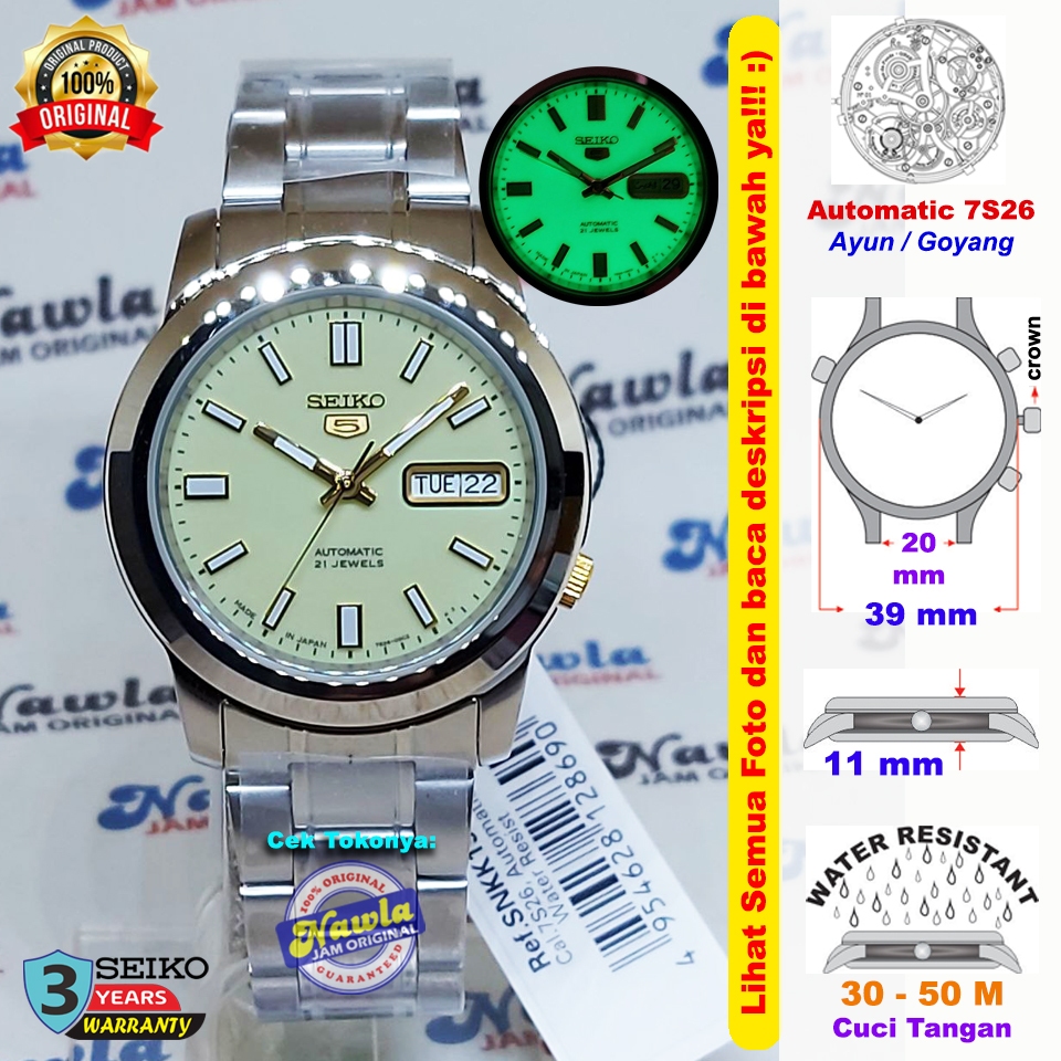 Jual Seiko 5 SNKK19J1 Automatic Lumibrite Dial - Jam Tangan Pria SNKK19 ...
