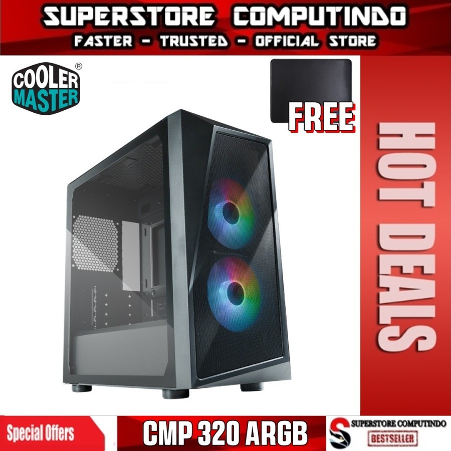 Jual Casing Cooler Master CMP 320 ARGB M-ATX PC Case | Shopee Indonesia