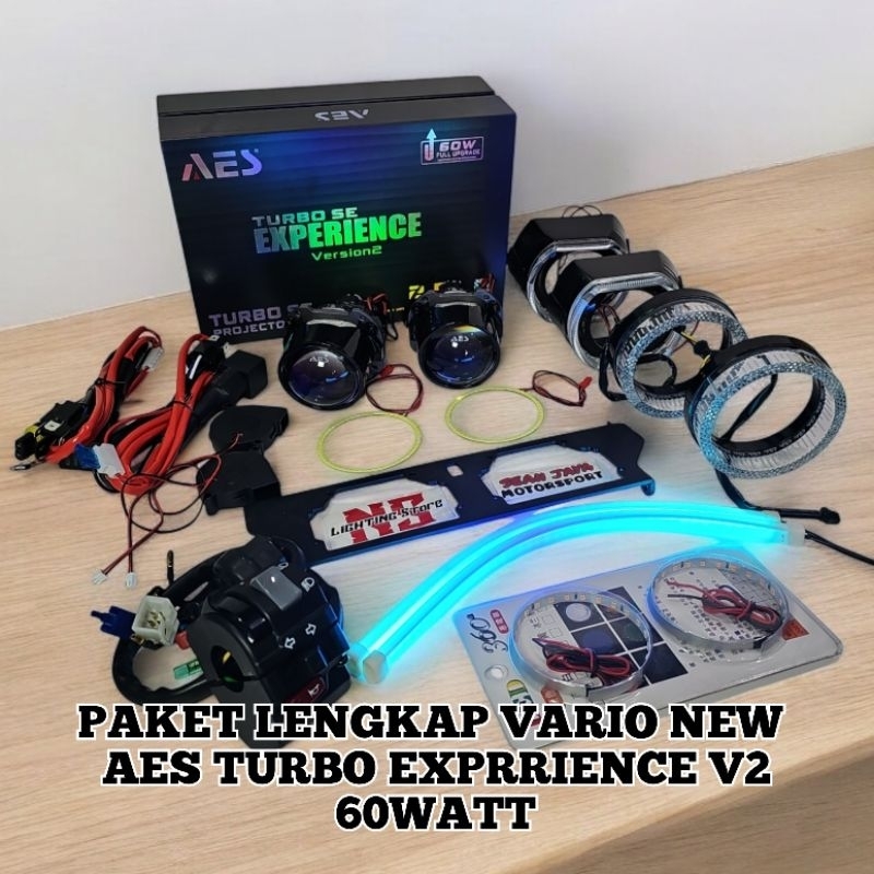 Jual PAKET SET BILED AES TURBO SE EXPERIENCE V2 60WATT 2.5 INCH VARIO ...