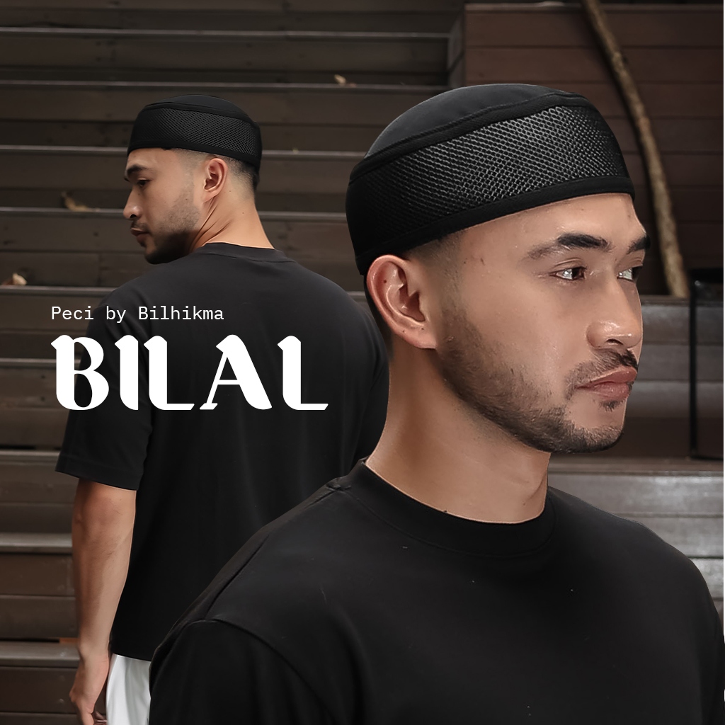 Jual Bilhikma Peci Laki laki Dewasa dan anak Hitam Motif Bilal | Shopee Indonesia