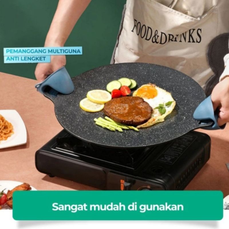Jual WAJAN KONDUKSI BULAT SERBAGUNA / GRILL PAN ANTI LENGKET 33cm ...