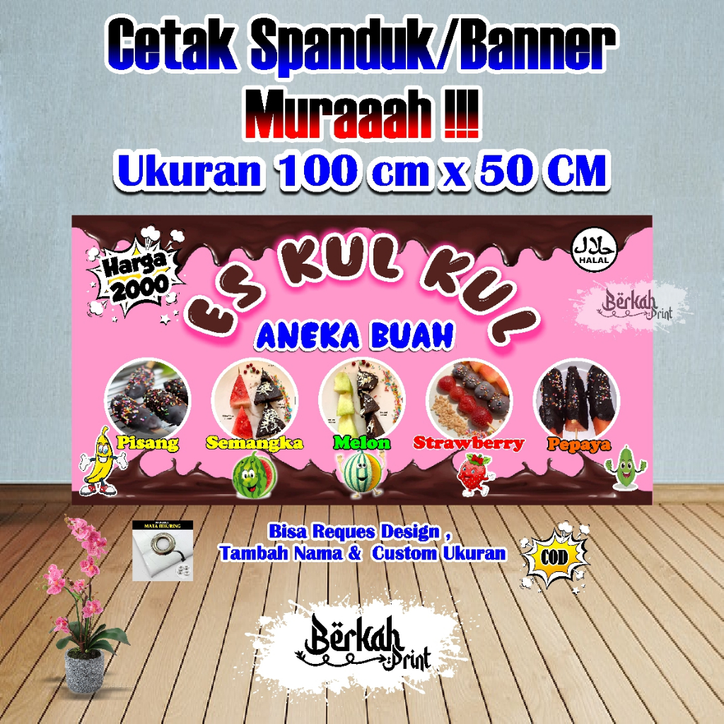 Jual Spanduk Banner E Kul Kul Ukuran 100 cm x 50 cm | Shopee Indonesia