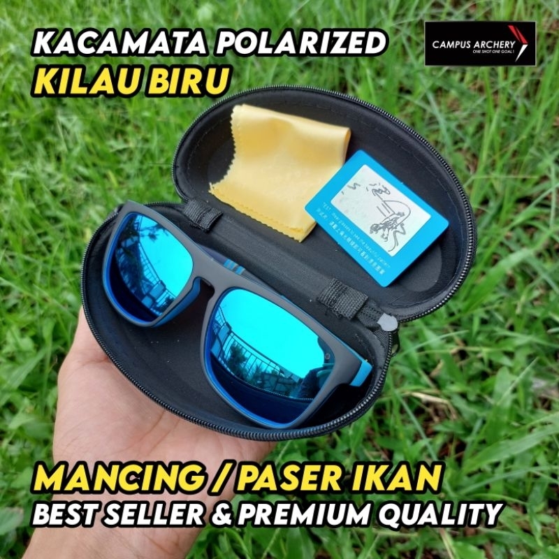 Jual Kacamata Polarized Tembus Air Kilau Biru Kacamata Mancing Paser Ikan | Shopee Indonesia