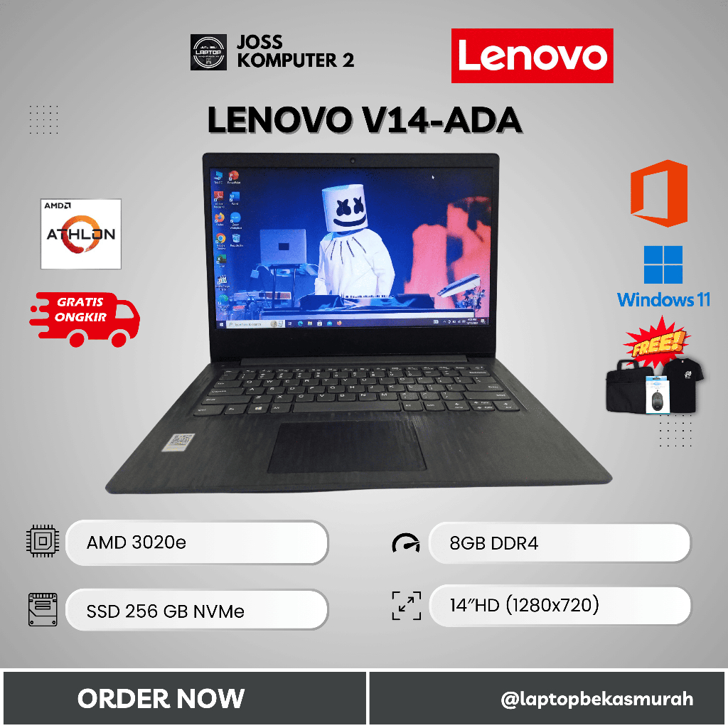 Jual Lenovo V14-ADA AMD 3020e (Ram 8GB/Ssd 256GB NVMe) Radeon Graphics ...