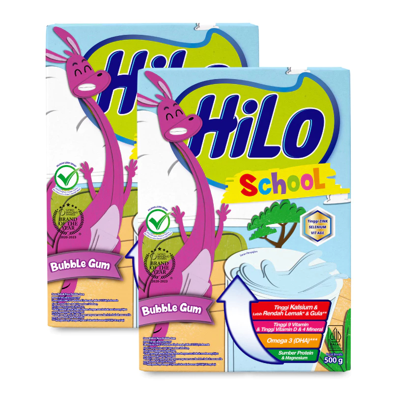 Jual HiLo School Bubble Gum 500 gram - Susu Tinggi Kalsium Lebih Rendah Lemak | Shopee Indonesia