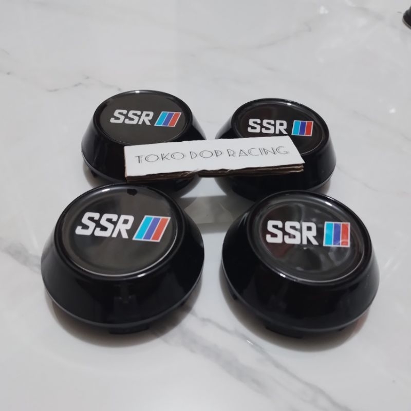 Jual Dop Roda Tutup Velg racing Kerucut Hitam Motif SSR diameter 6,5cm ...