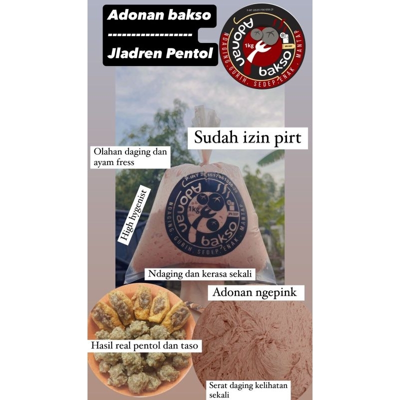 Jual Jladren Bakso 1KG Adonan Jadren Pentol Jeladren Bakso SUDAH IZIN ...
