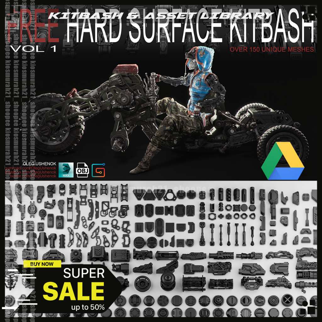 Jual Hard Surface Kitbash Vol 1Kitbash 3D Model Asset Library | Shopee ...