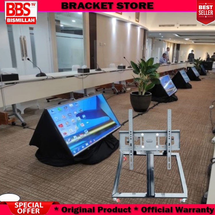 Jual bracket braket tv standing panggung lantai untuk ukuran 32 40 43 ...