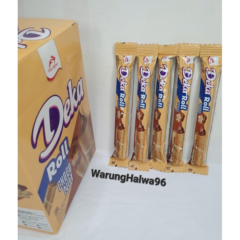 Jual Deka roll choco nut wafer roll rasa cokelat kacang 1 box isi 24 ...