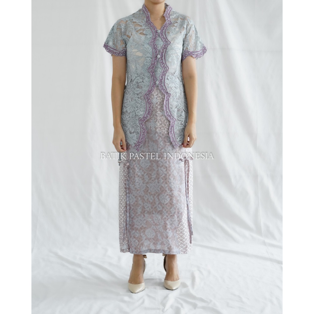 Jual Seroja Kebaya atasan Brokat Modern - Batik Pastel | Shopee Indonesia
