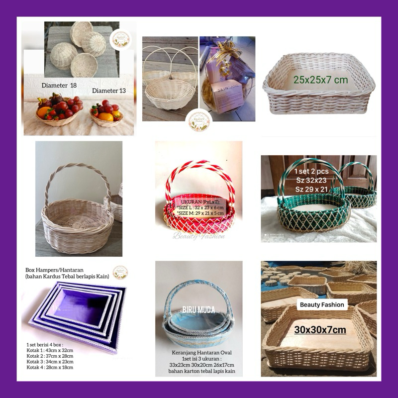 Jual Keranjang rotan Hantaran Lamaran Hampers Tile | Shopee Indonesia