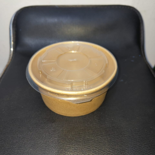Jual Paper Bowl Kraft Coklat Laminasi / Mangkok Kertas + Tutup / Paper Rice Bowl 650ml | Shopee ...