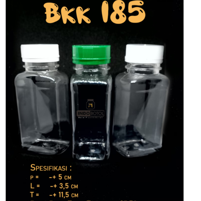 Jual Botol BKK 185 ml berat 18 gr - Botol Kapsul Kotak - isi 200 pcs ...
