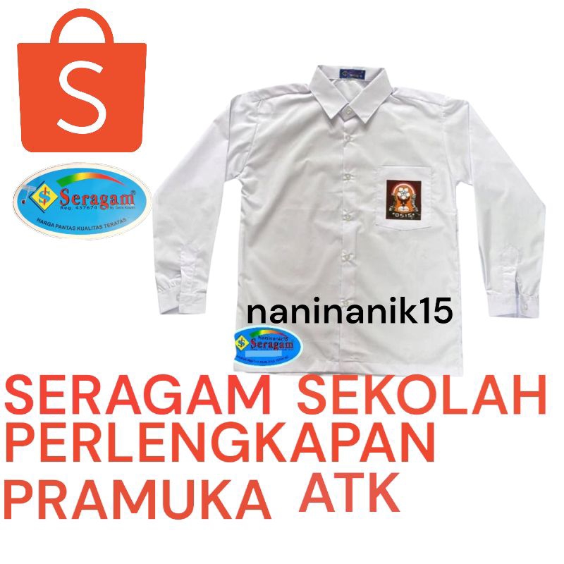 Jual SERAGAM SEKOLAH SMA KEMEJA LENGAN PANJANG LOGO SMA / baju sekolah ...