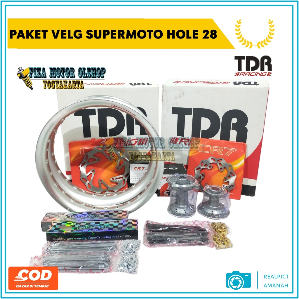 Jual VELG SET SUPERMOTO 215 250 RING 17 TDR HOLE 28 TYPE U SHAPE WARNA ...