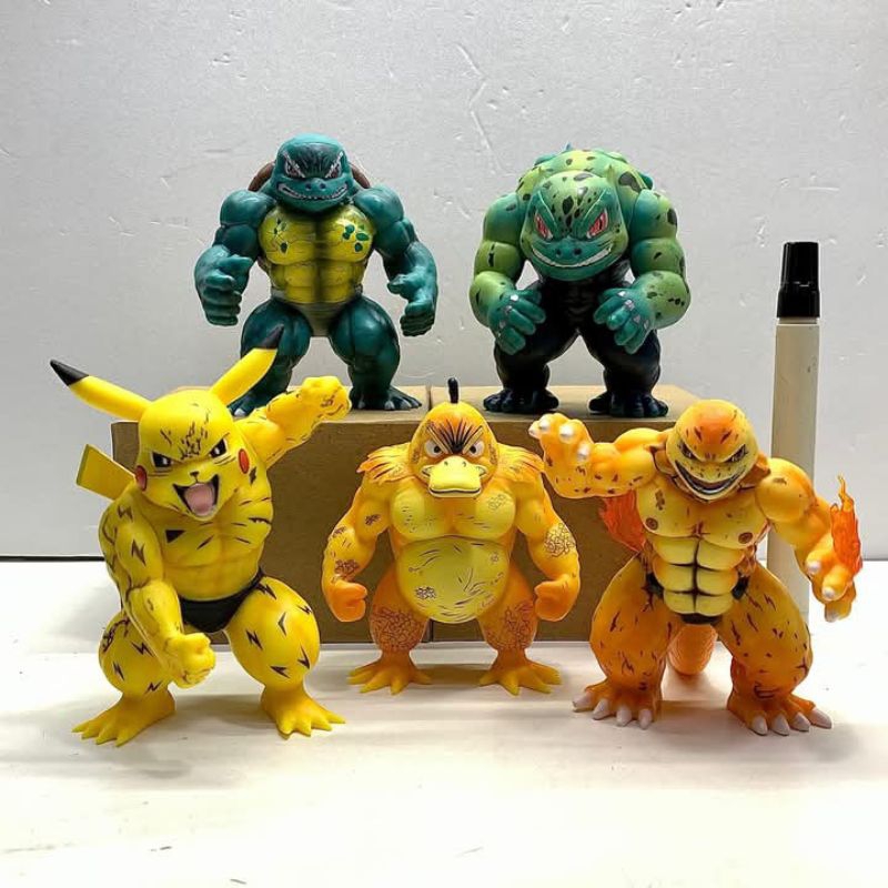 Jual mainan static figurePokemon monster muscle otot pikachu bulbasaur ...