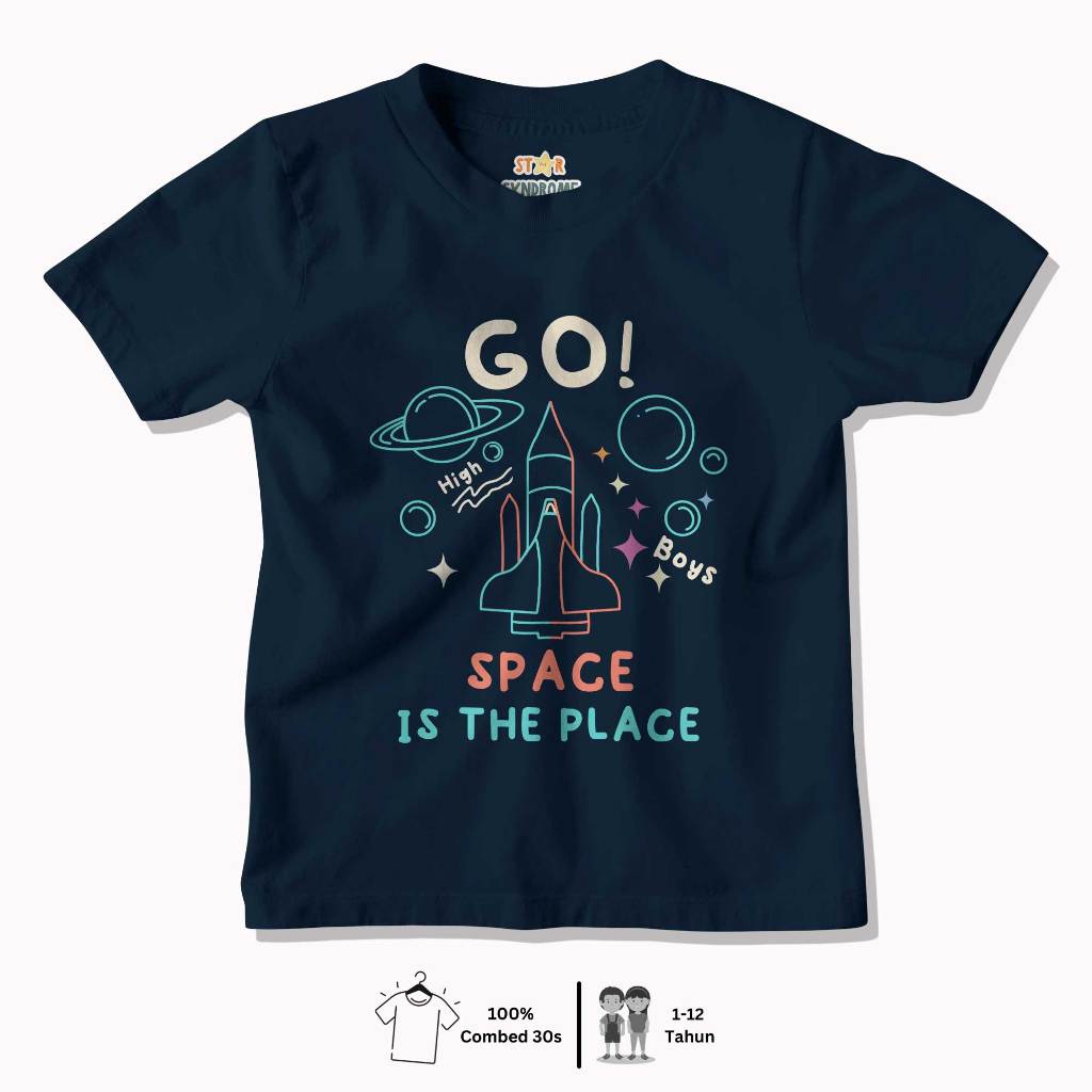 Jual Baju Kaos Anak Space Is The Place Solar System - Katun Combed ...