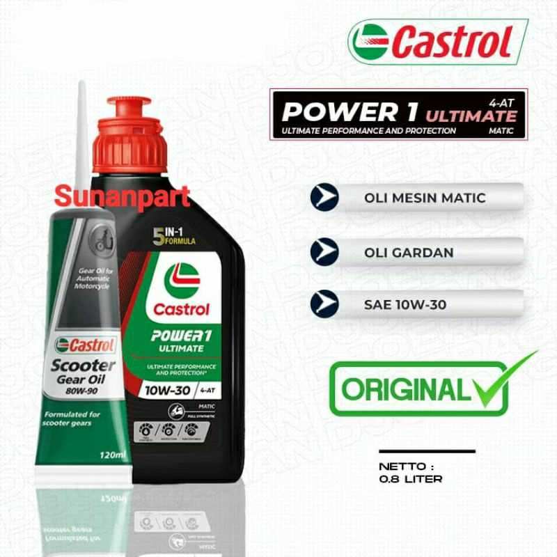 Jual CASTROL ULTIMATE MATIC 10W-30 FULL SYNTETIC + Oli Gardan Castrol ...