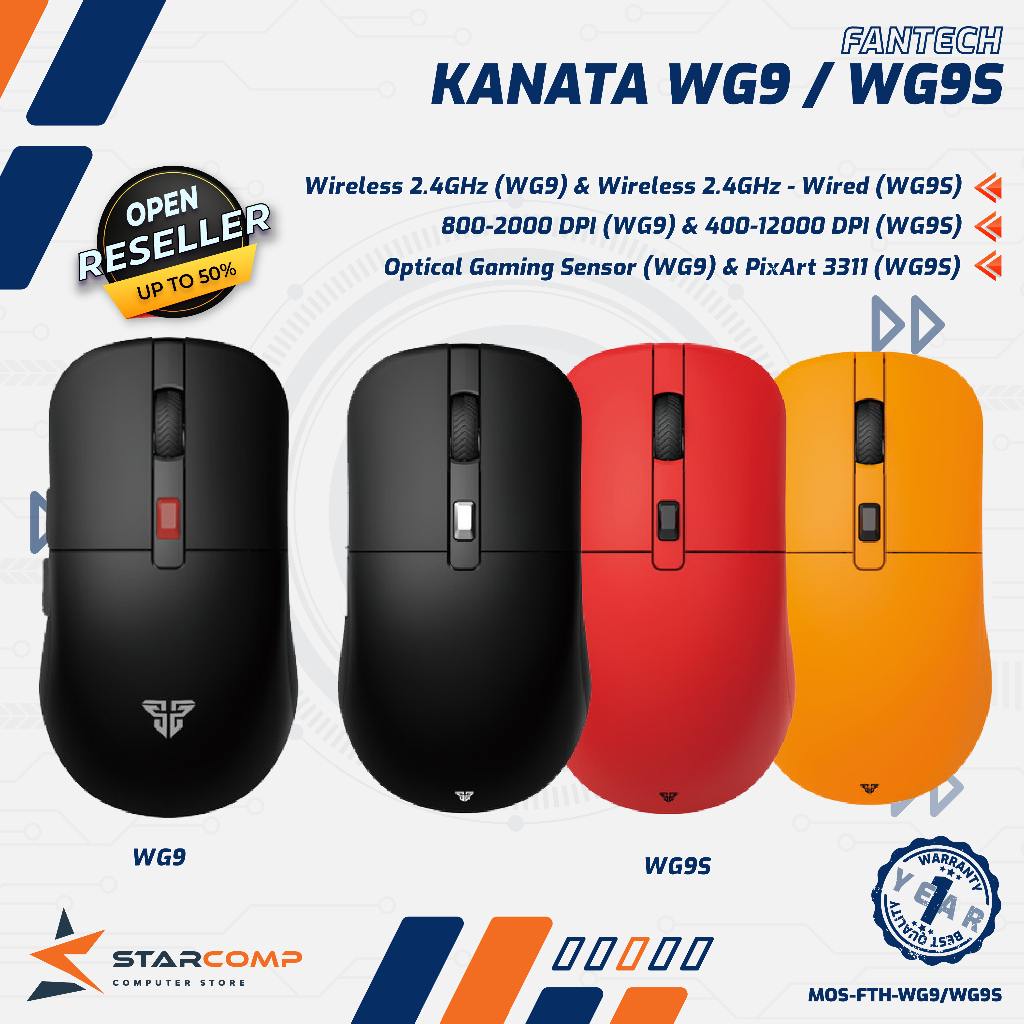 Jual Fantech Kanata WG9 / WG9S Mouse Gaming Wireless Dual Connection ...