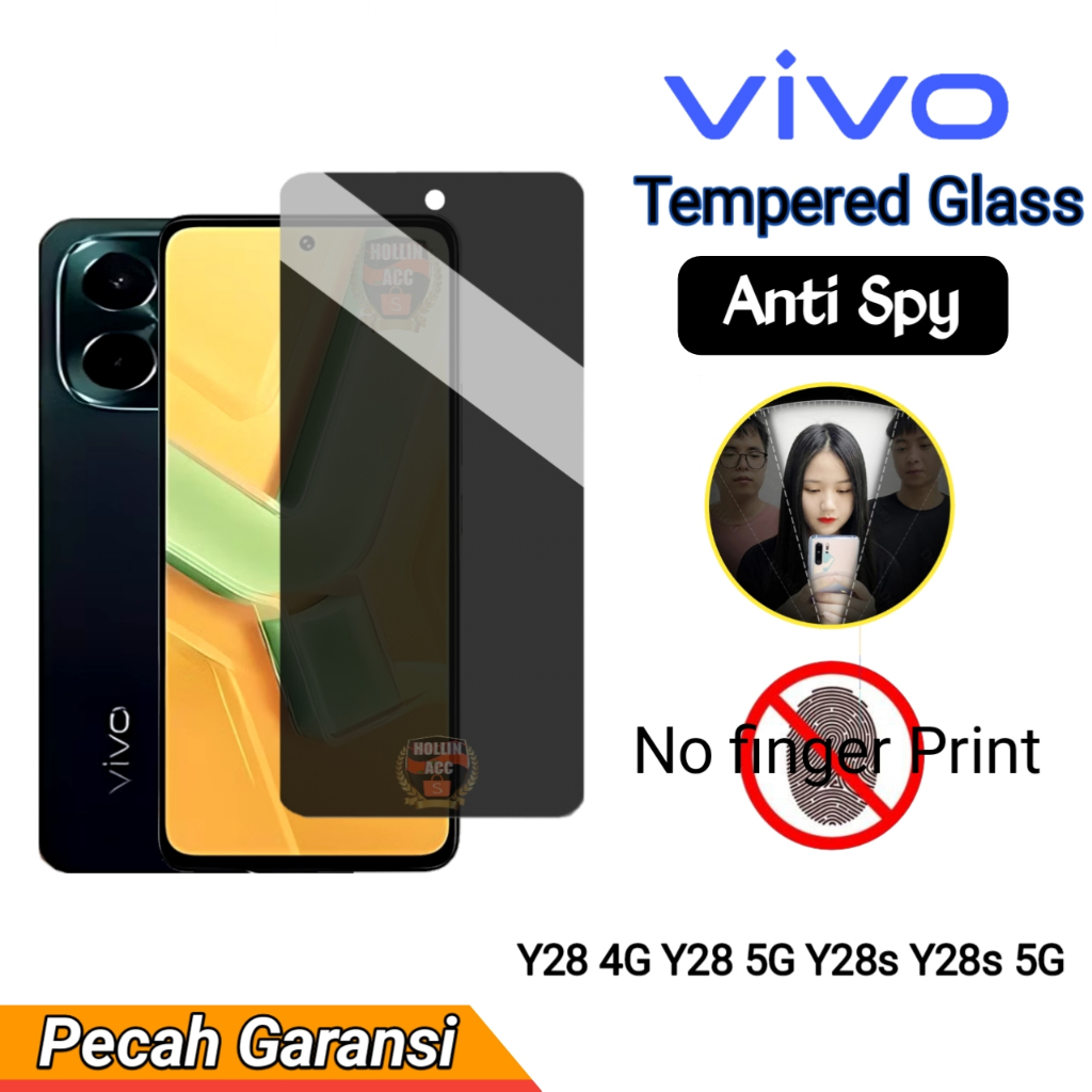 Jual Tempered glass anti spy vivo Y28 4G Y28 5G Y28S 5G anti gores anti intip anti Privasi full ...